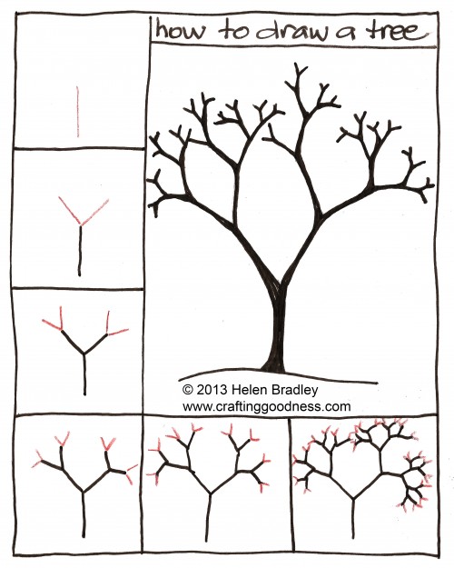 Step by step - how to draw a tree | Crafting Goodness Step by step - how to draw a tree | Crafting Goodness